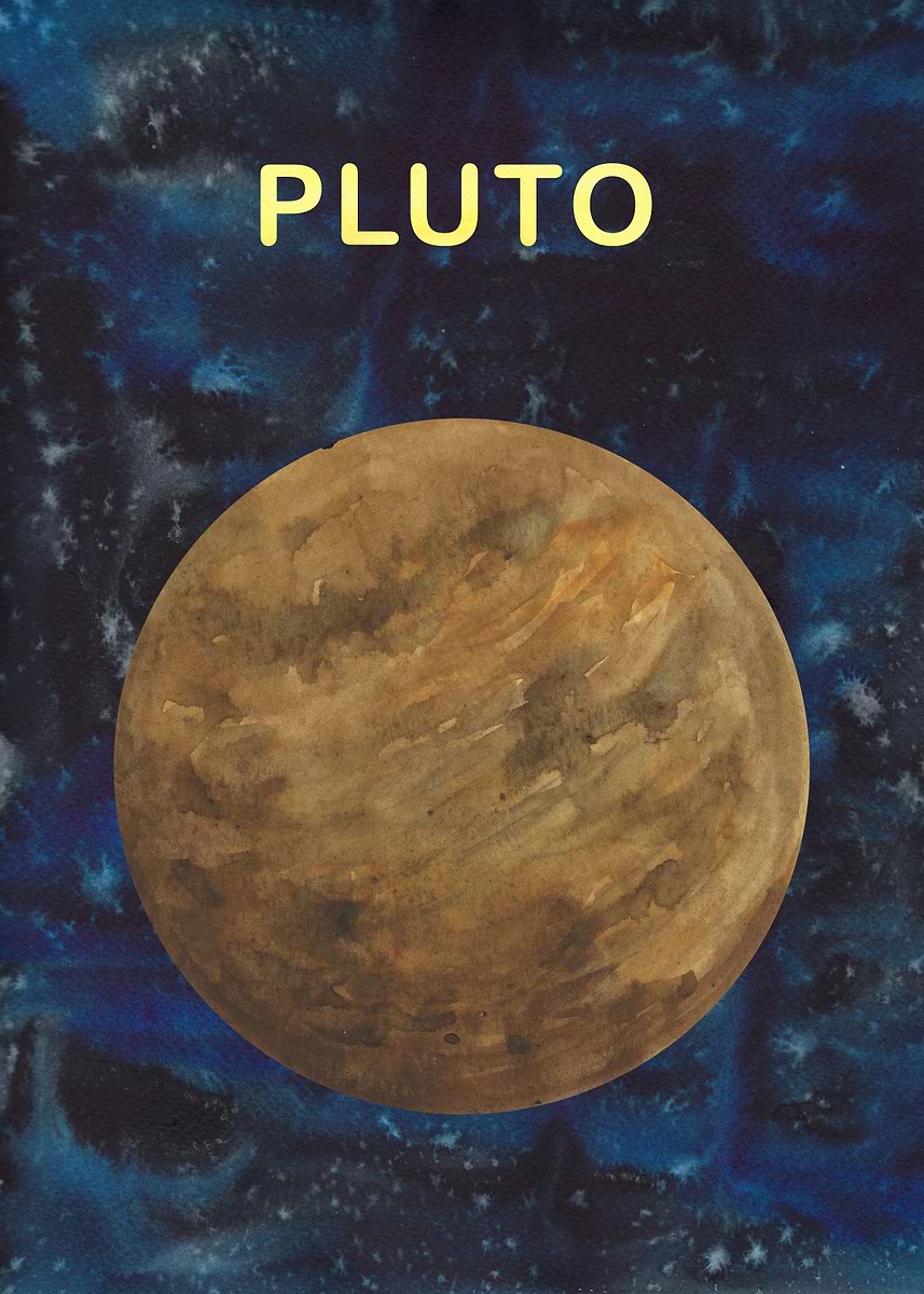 'Pluto Watercolor' Poster, picture, metal print, paint by Pulp Cover ...