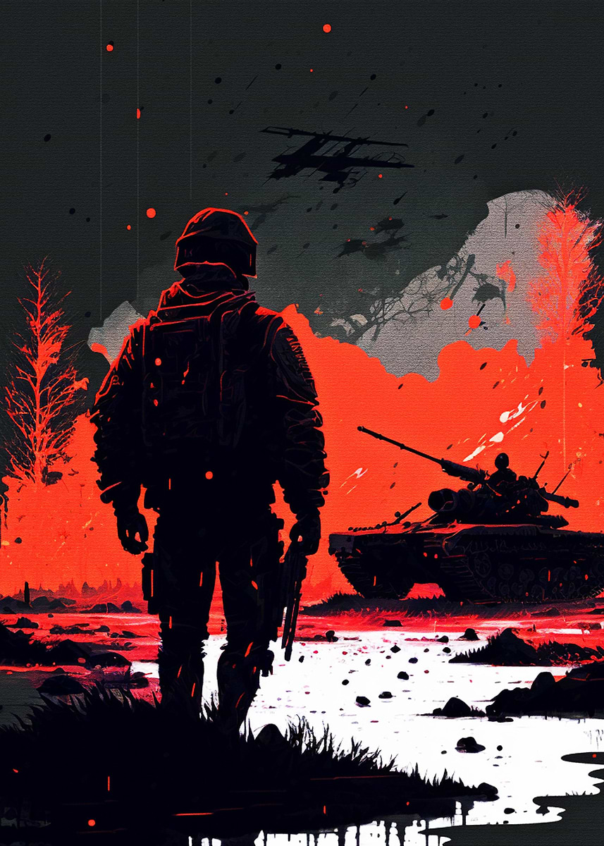 'Battlefield Dark Rain' Poster, picture, metal print, paint by Coffee ...