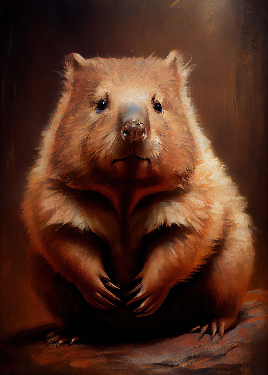 'Australian Wombat' Poster, picture, metal print, paint by Alexandru ...