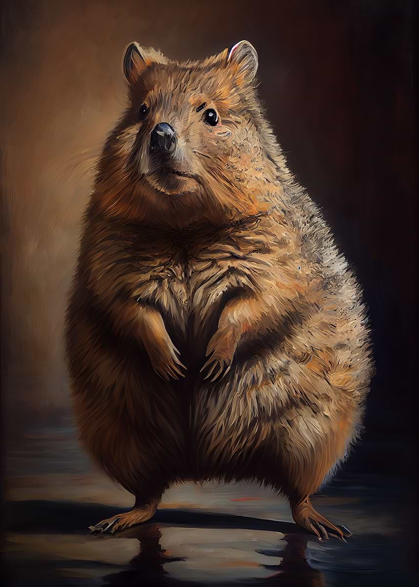 'Quokka Oil paint' Poster, picture, metal print, paint by Alexandru ...