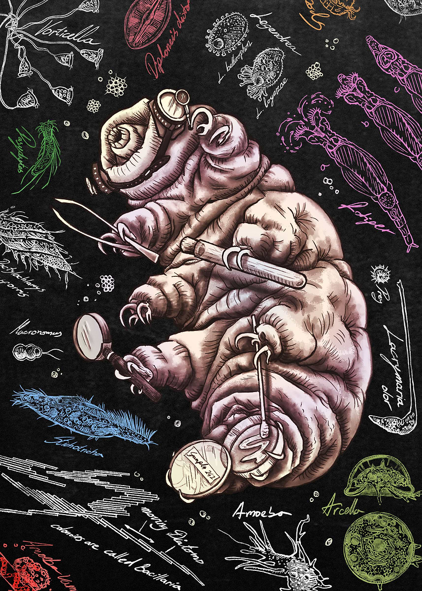 'Tardigrade MicrobiologistC' Poster, picture, metal print, paint by ...