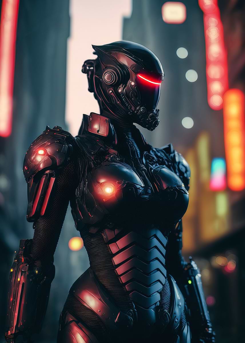 'Assassin Cyborg ' Poster, picture, metal print, paint by PosterSuite ...