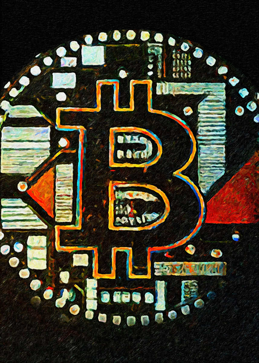 'Bitcoin BTC coin V' Poster, picture, metal print, paint by Pop Shop ...