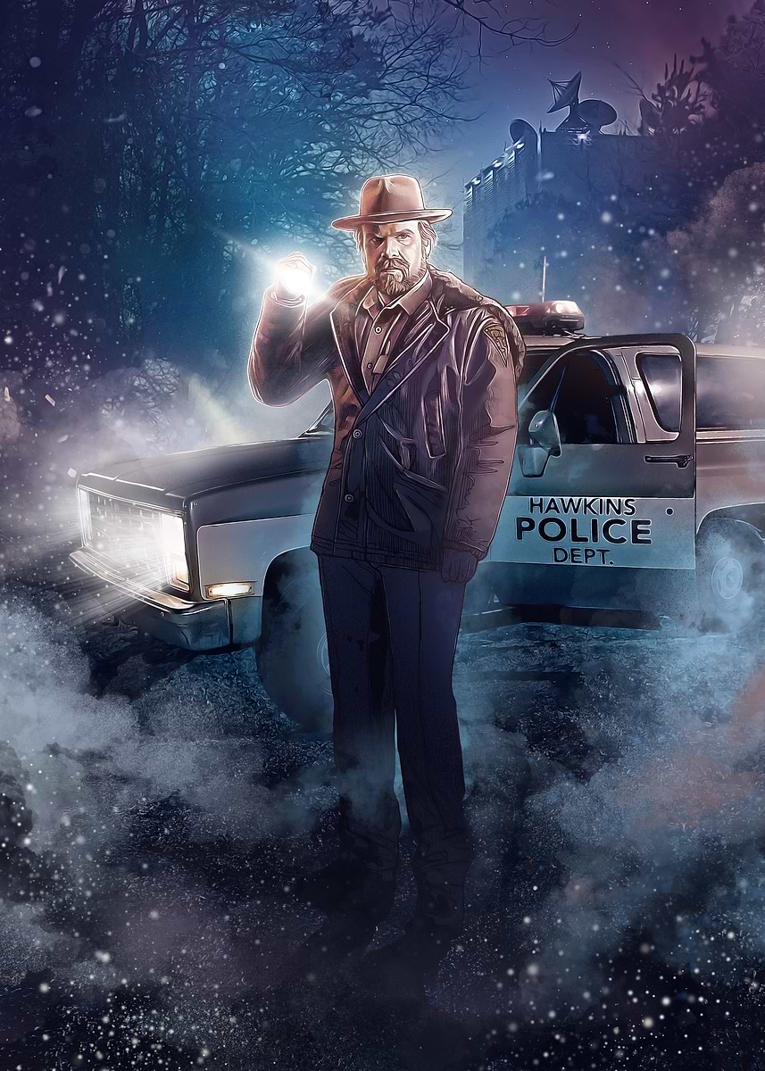 'Hopper' Poster, picture, metal print, paint by Stranger Things Series ...