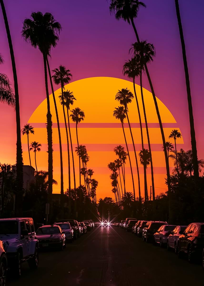 'Retro sunset' Poster, picture, metal print, paint by Ritvik Takkar ...