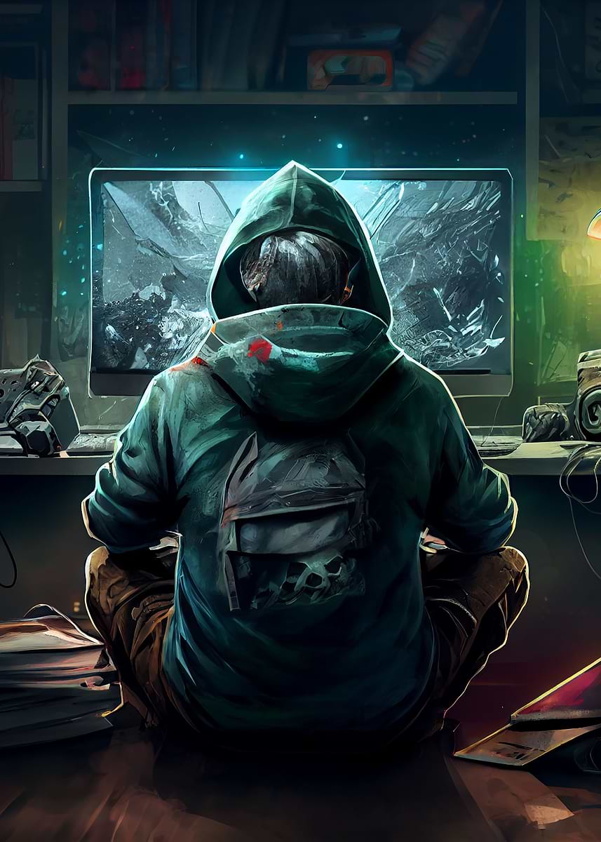 'Living inside gaming' Poster, picture, metal print, paint by ...