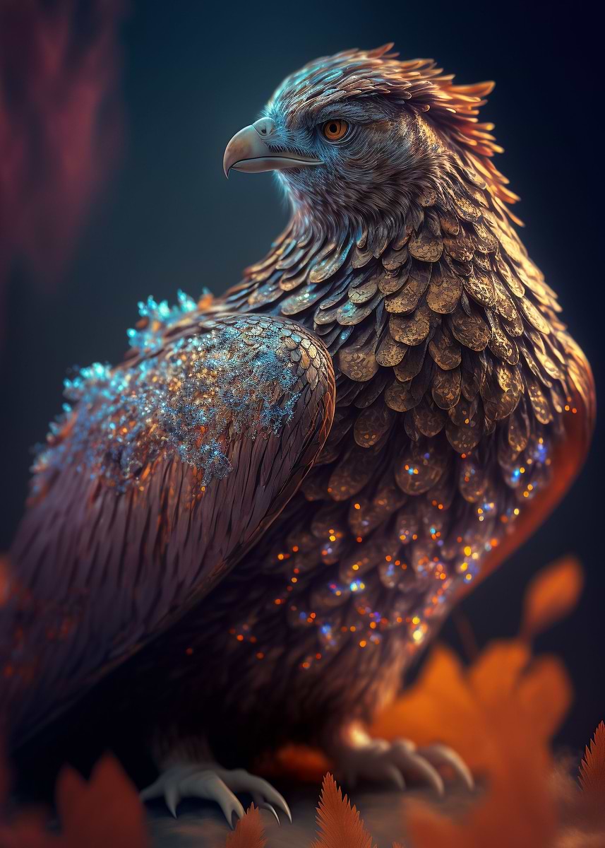 'A beautiful Glittery Bird' Poster, picture, metal print, paint by ...