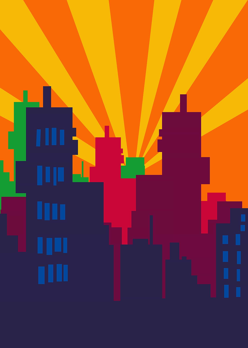 'building pop art' Poster, picture, metal print, paint by Mshel Tyan ...