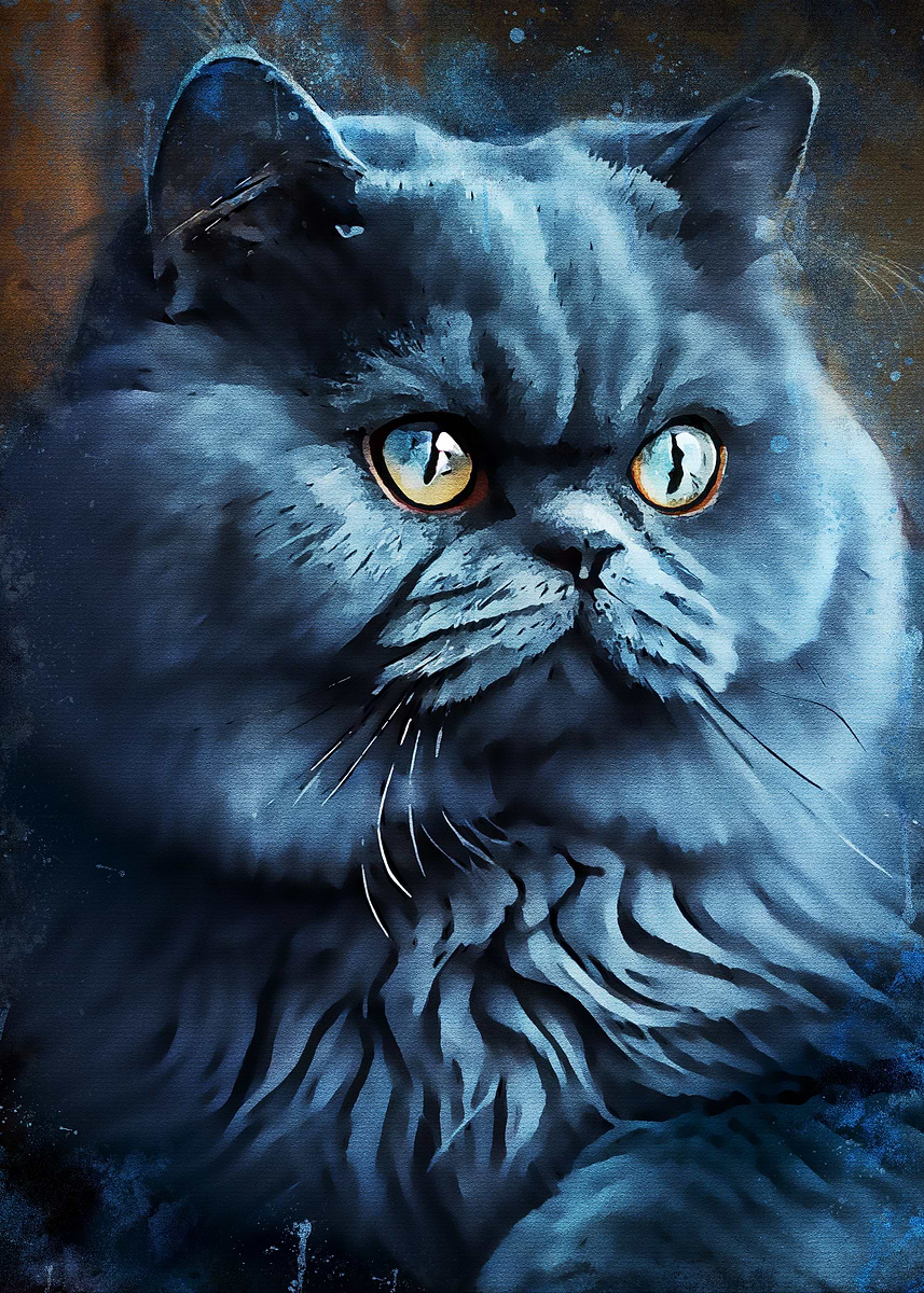'Splatter Cat' Poster, picture, metal print, paint by Muh Asdar | Displate
