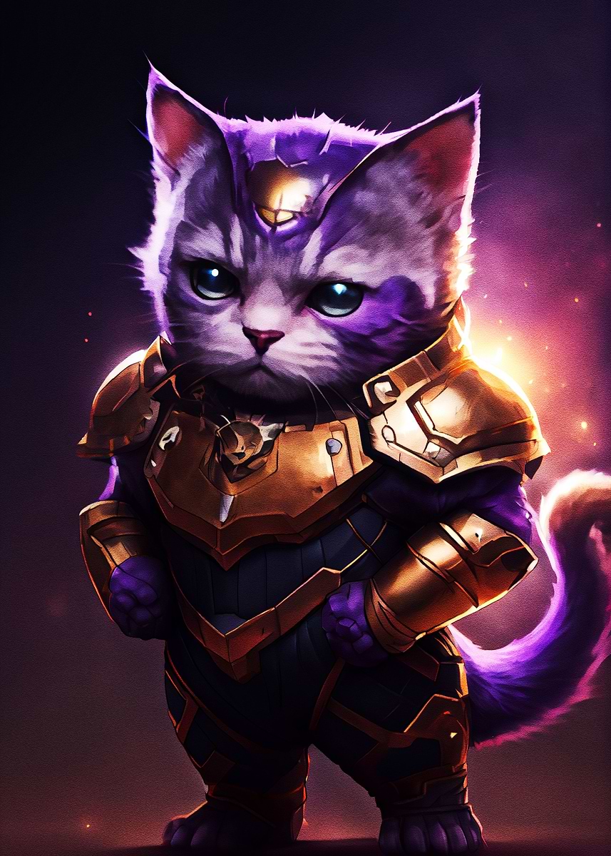 'Cute Cat Evil' Poster, picture, metal print, paint by Fachrul Abqary ...