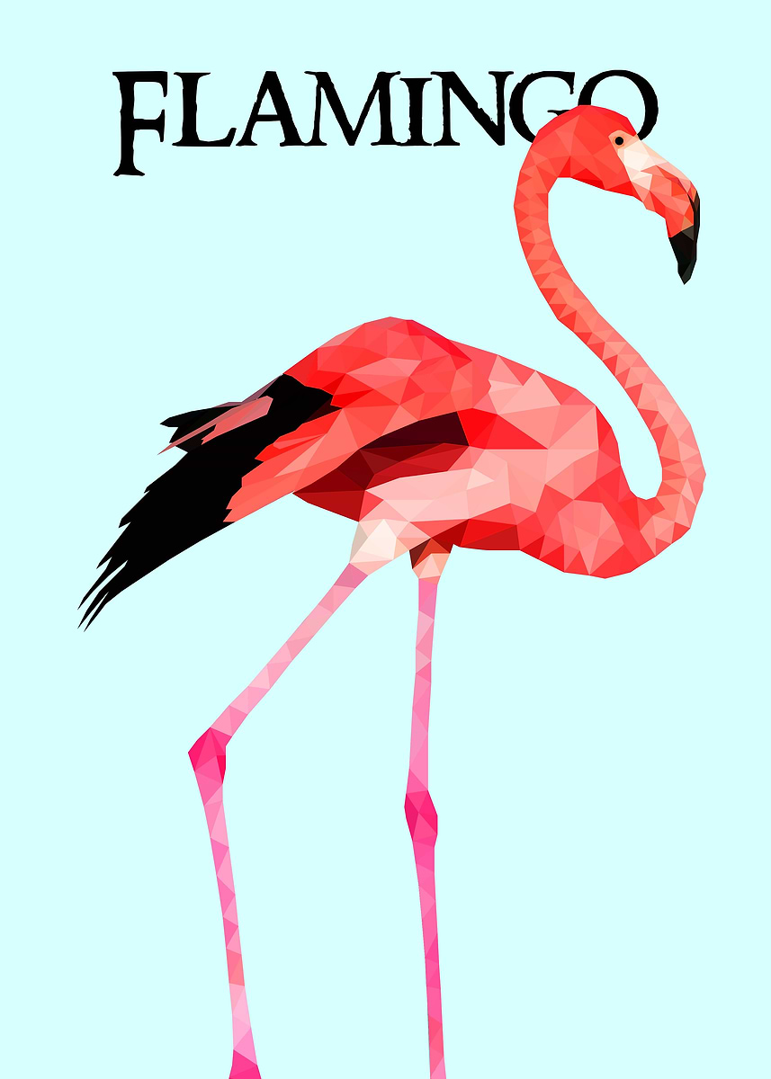 'Flamingo' Poster, picture, metal print, paint by Dare Neil | Displate