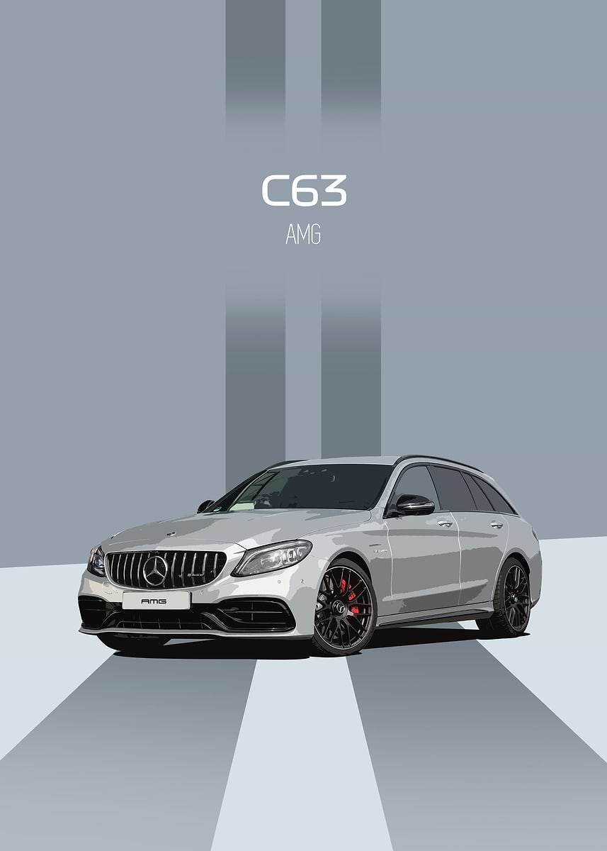 'Mercedes Benz C63 AMG' Poster, picture, metal print, paint by Full ...