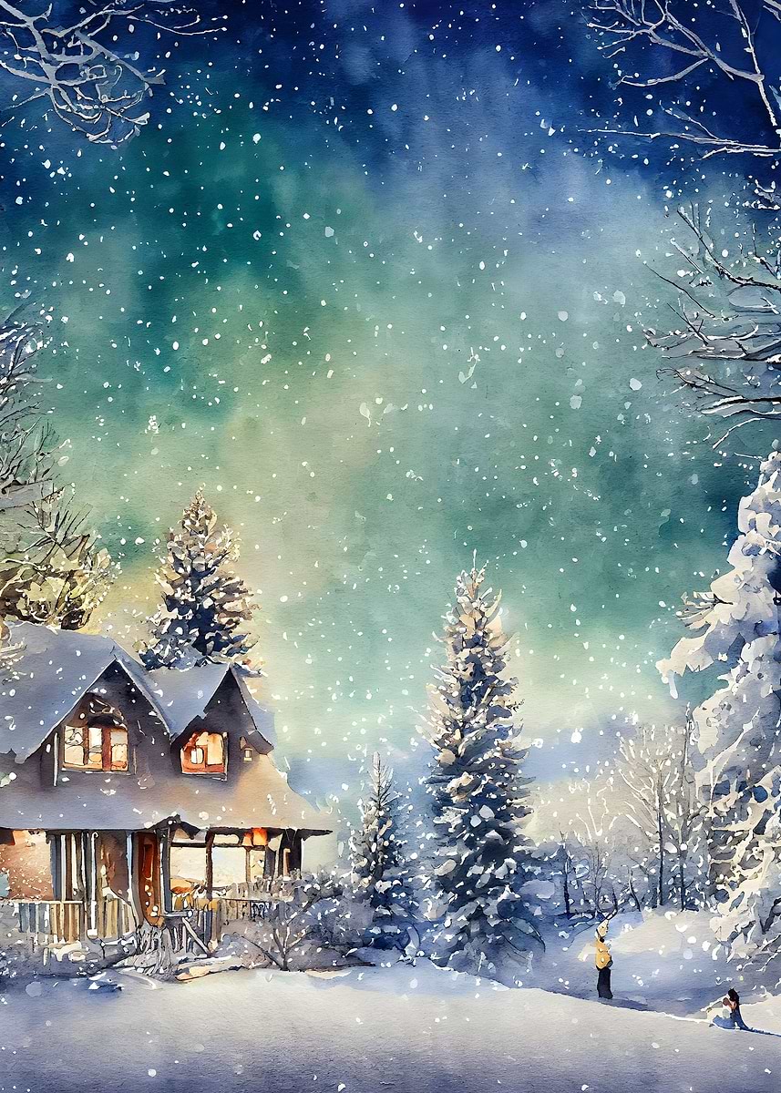 'Watercolor Winter' Poster, picture, metal print, paint by Fasn Designs ...