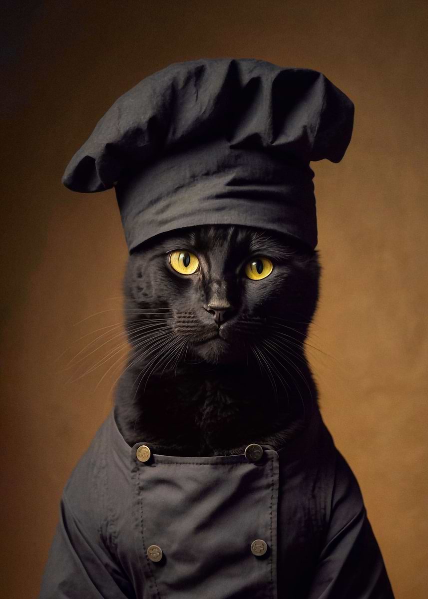 'Chef cat' Poster, picture, metal print, paint by Giordano Aita | Displate