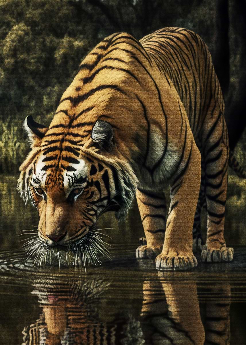 'Tiger Portrait' Poster, picture, metal print, paint by Muh Asdar ...