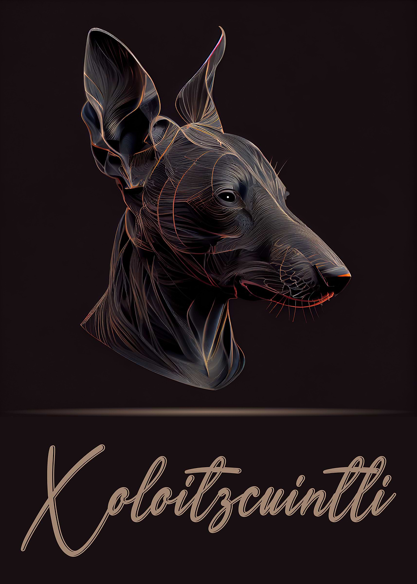 'Xoloitzcuintli' Poster, picture, metal print, paint by Artistic ...