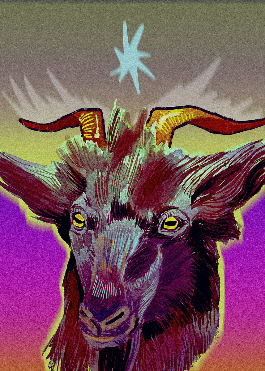 'Goat seer' Poster, picture, metal print, paint by nevenasloth | Displate