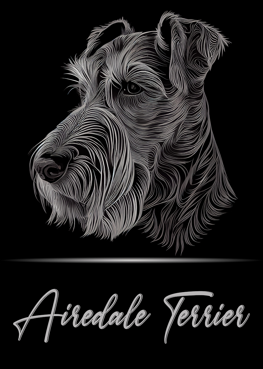 'Airedale Terrier' Poster, picture, metal print, paint by Artistic ...
