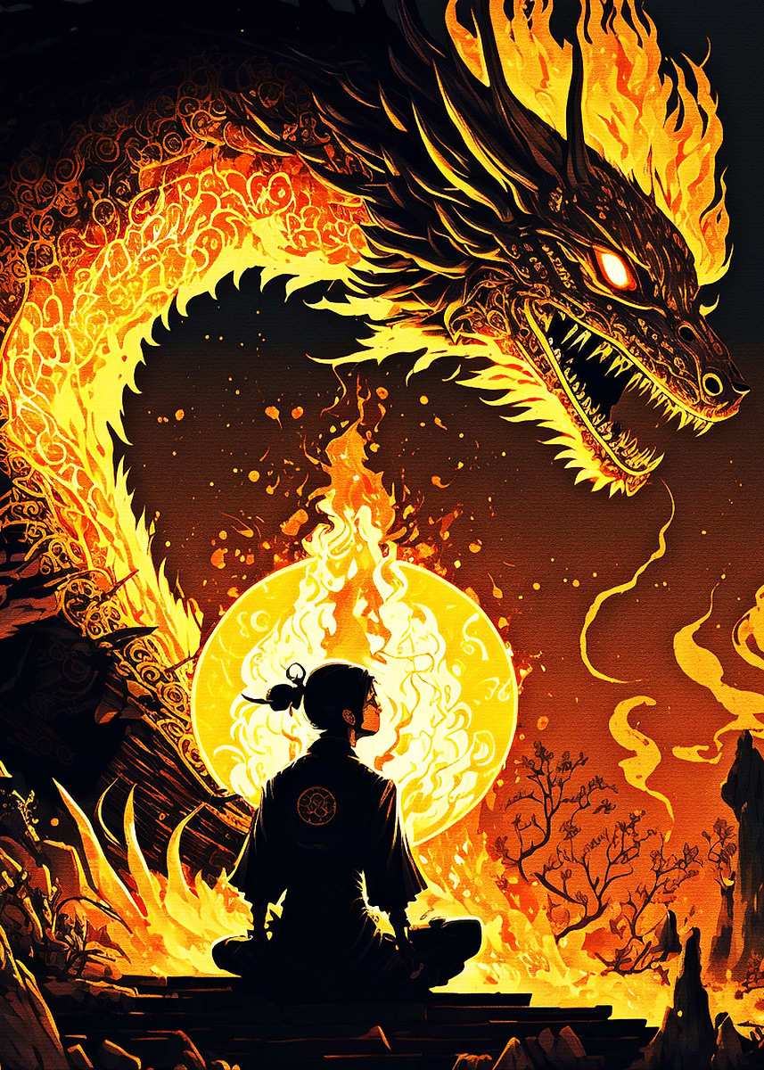 'Fantasy Dragon Fire' Poster, picture, metal print, paint by Muh Asdar ...