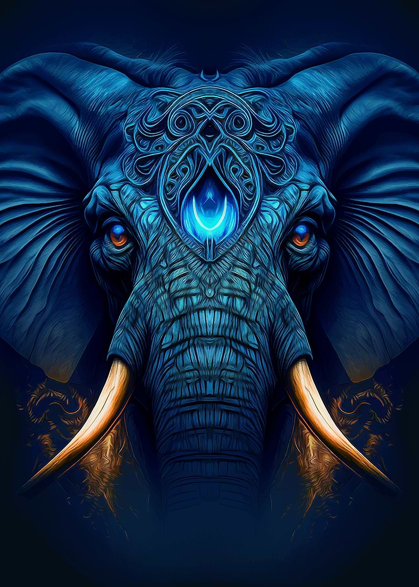 'Elephant Fantasy art 5' Poster, picture, metal print, paint by ...