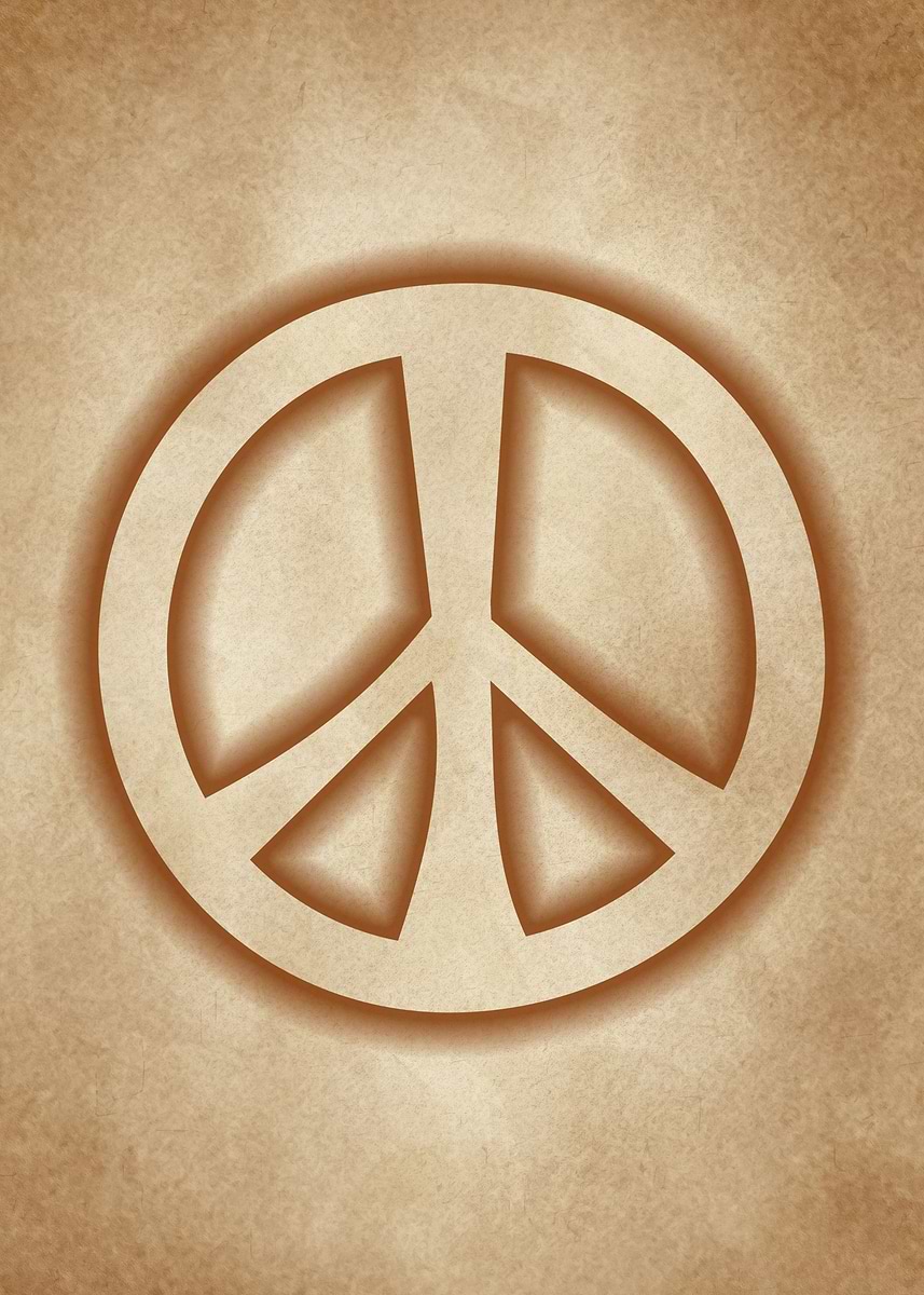 'peace sign vintage' Poster, picture, metal print, paint by The Volcano ...