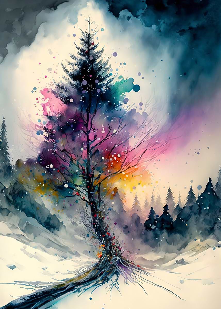 'Color Winter Water Color' Poster, picture, metal print, paint by ...