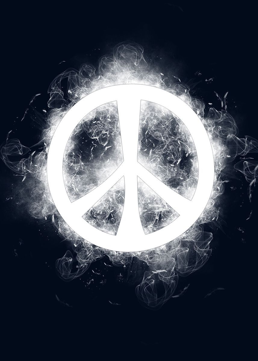 'peace sign smoke ' Poster, picture, metal print, paint by Soft Brush ...