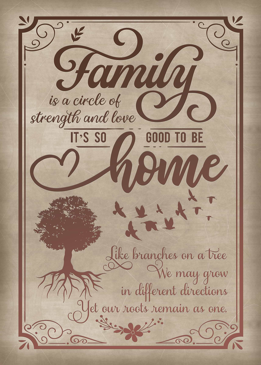 'Family home love' Poster, picture, metal print, paint by XandYart ...
