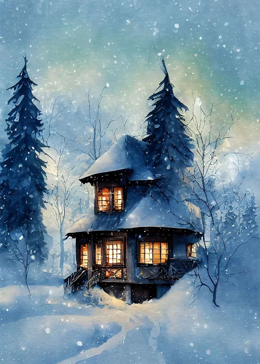 'Watercolor Winter' Poster, picture, metal print, paint by Fasn Designs ...