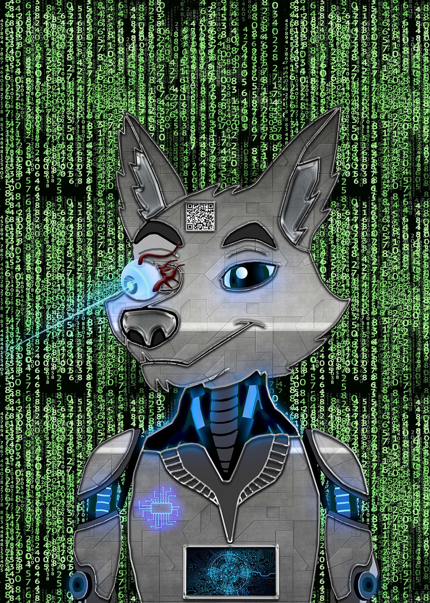 'BIONIC WOLF' Poster, picture, metal print, paint by TroisiemeOeil ...