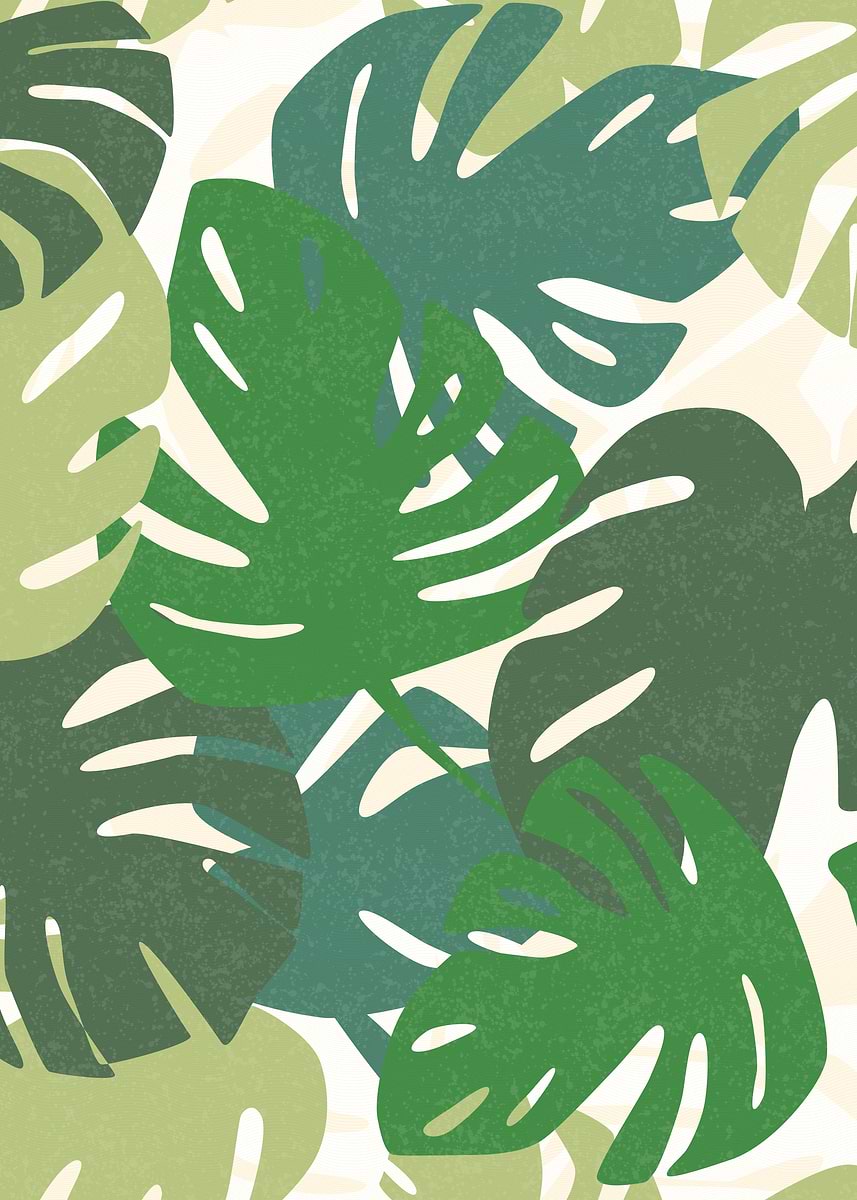 'Delicious Monster Leaves ' Poster, picture, metal print, paint by Miriam Haynes Janari | Displate