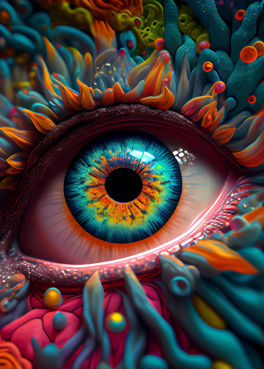 'Psychedelic Eye ' Poster, picture, metal print, paint by Mr Relative ...