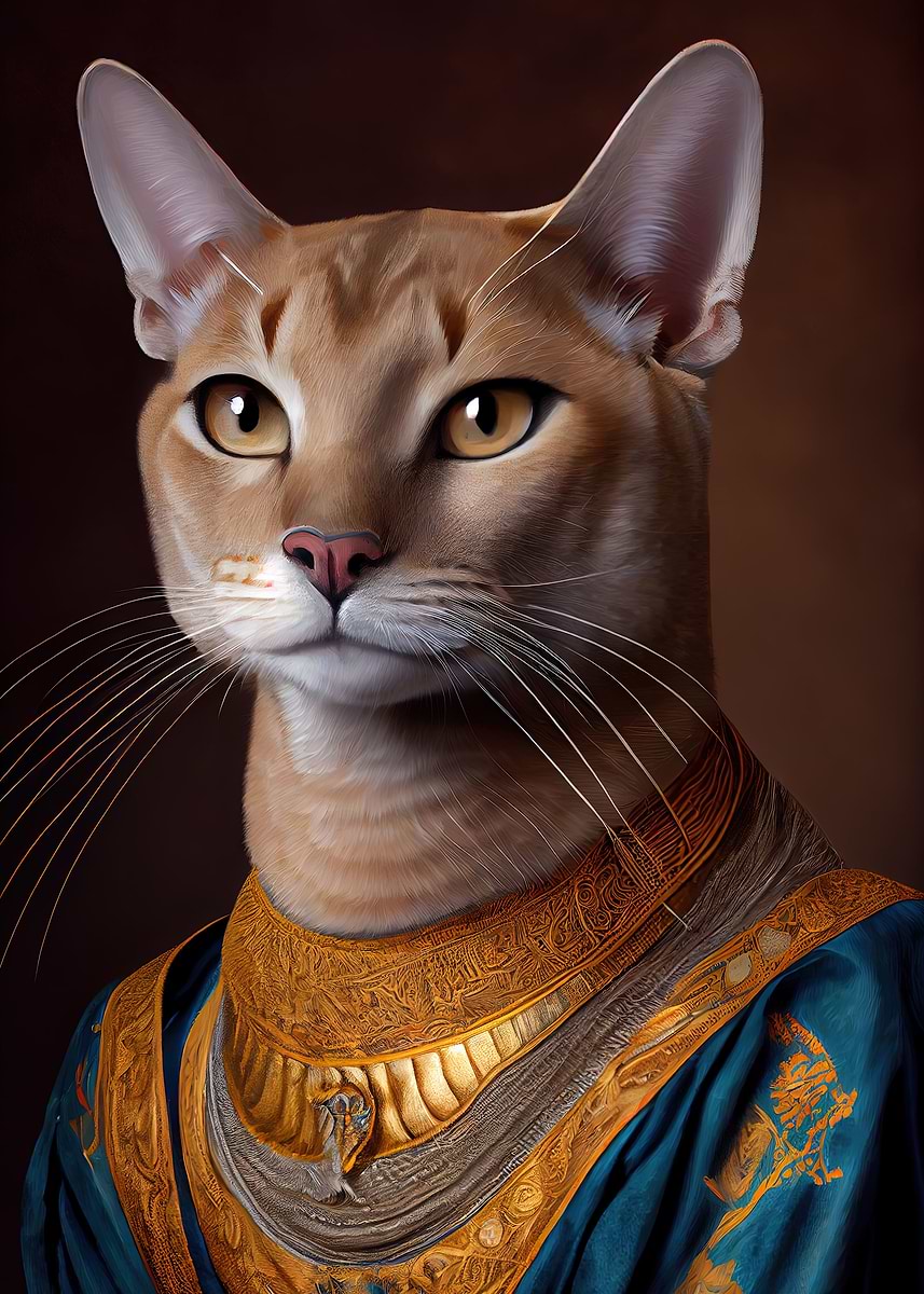 'Chausie Queen Cat Breed' Poster, picture, metal print, paint by Swan ...