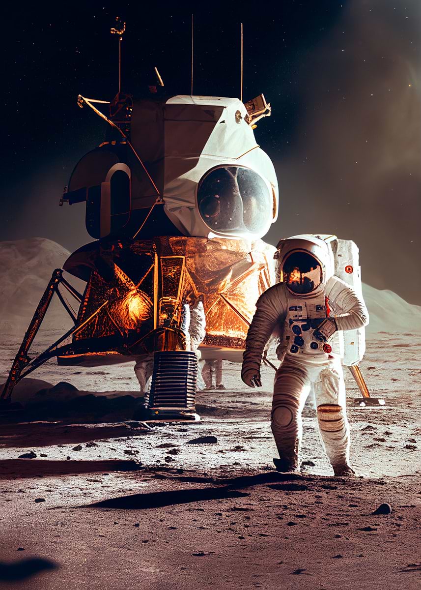 'First Moon Landing' Poster, picture, metal print, paint by Media ...