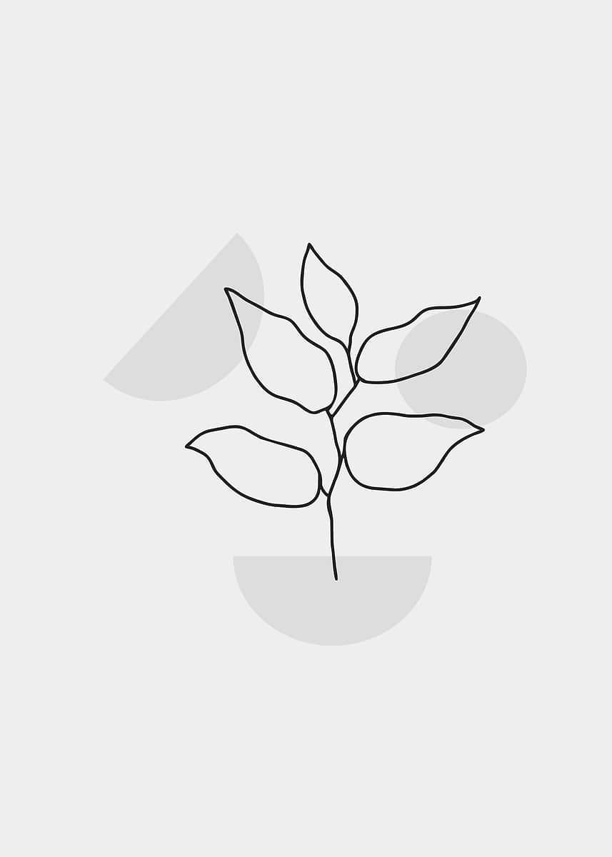 'simple leaf line' Poster, picture, metal print, paint by Ratna Mutia ...
