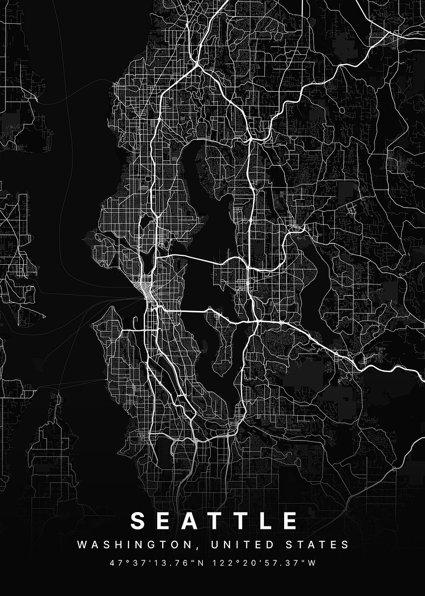 'Seattle Washington USA' Poster, picture, metal print, paint by Kemi ...