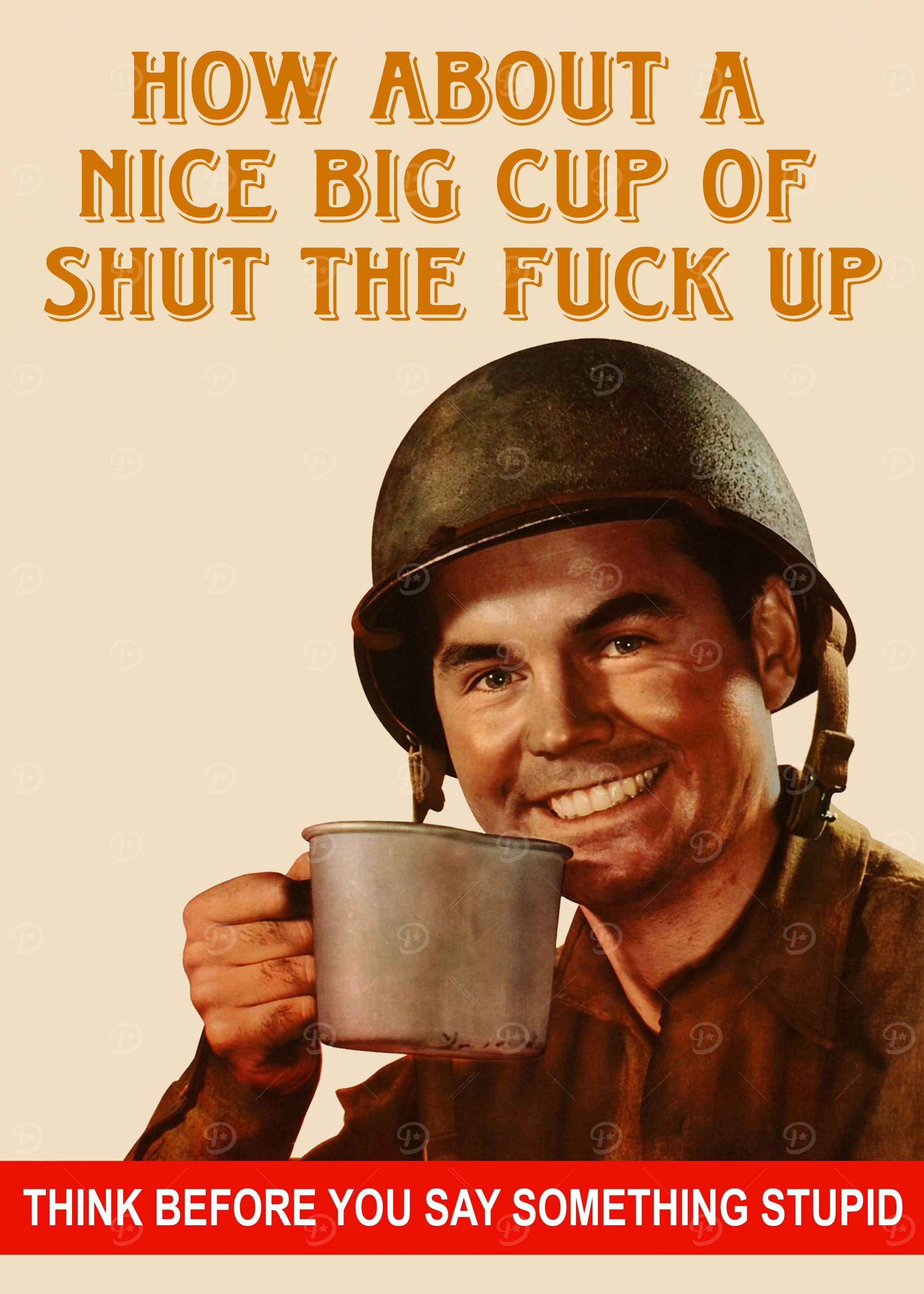 'How About STFU' Poster, picture, metal print, paint by Finnick | Displate