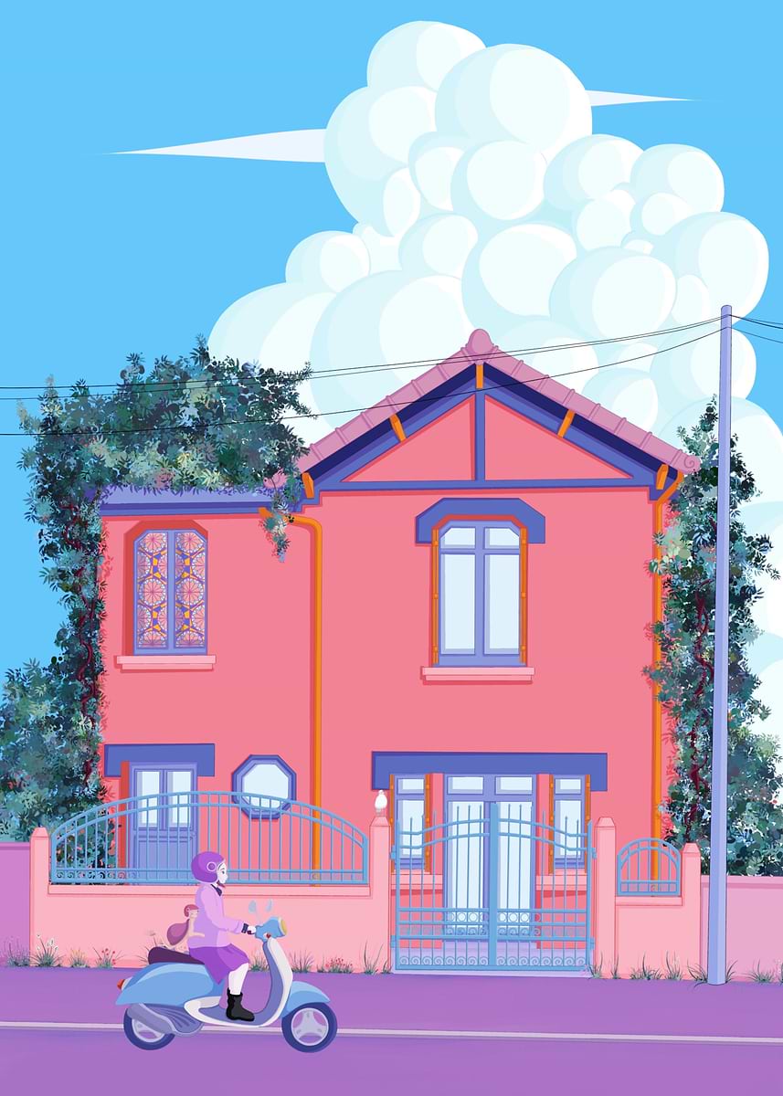 'House 009' Poster, picture, metal print, paint by Amelia BAZIERE ...