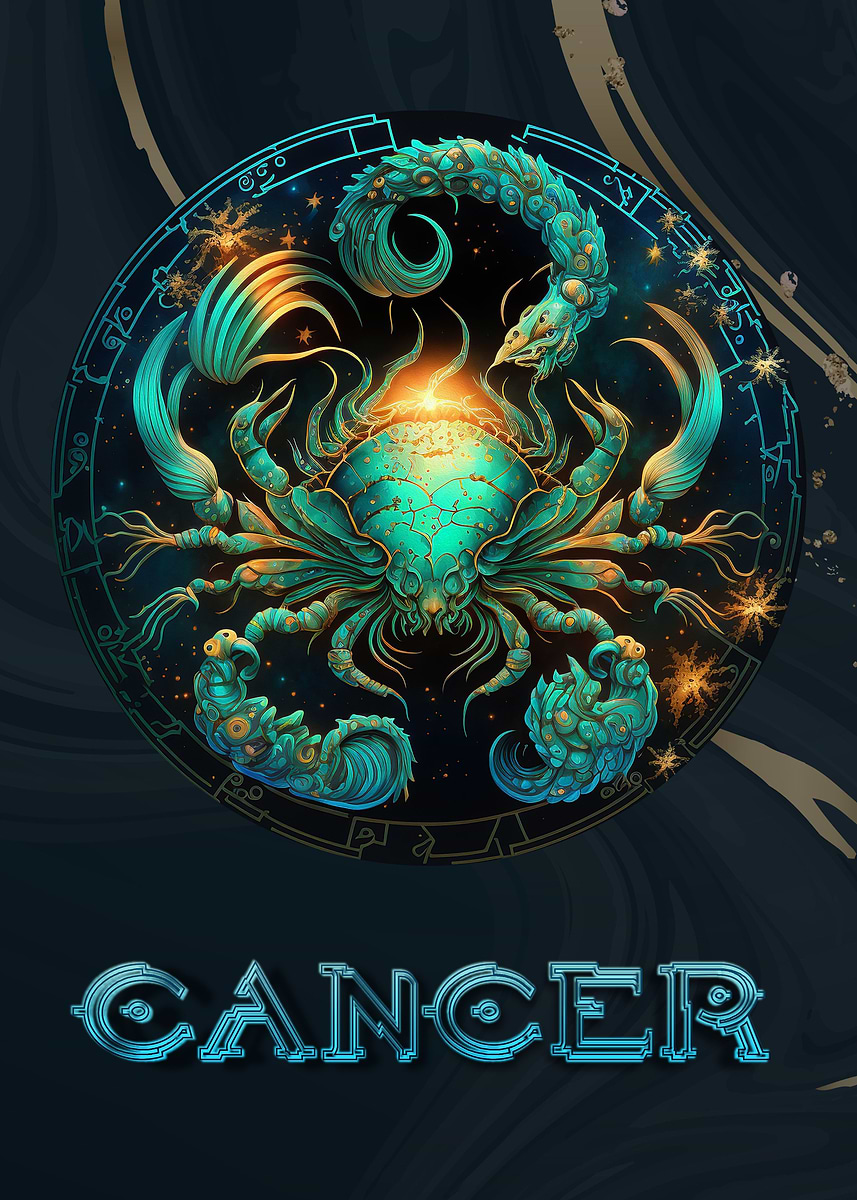'Fantasy cancer Zodiac' Poster, picture, metal print, paint by Stefan ...