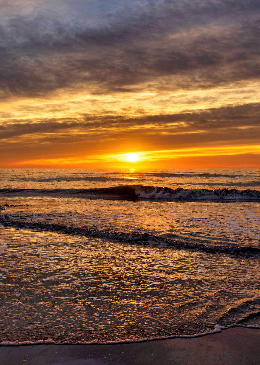 'Beach sunset landscape' Poster, picture, metal print, paint by ...