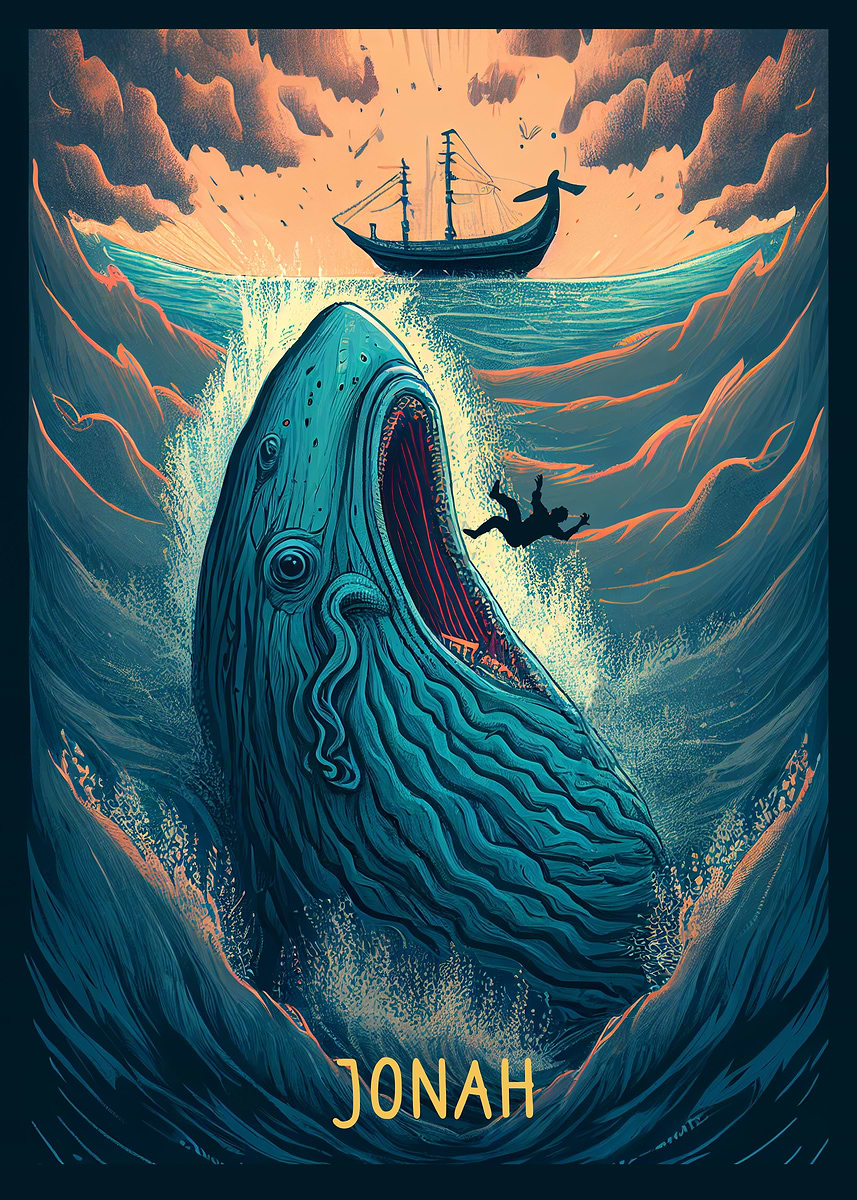 'Prophet Jonah' Poster, picture, metal print, paint by Bible Inspired Art | Displate