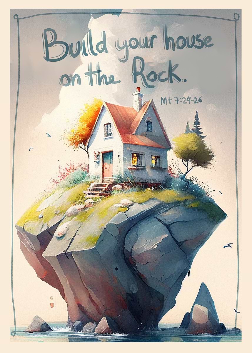 'Build on the Rock' Poster, picture, metal print, paint by Bible ...