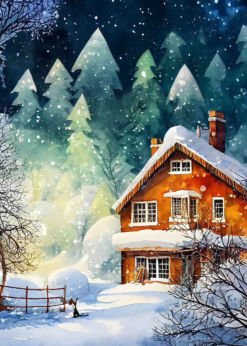'Watercolor Winter' Poster, picture, metal print, paint by Fasn Designs ...