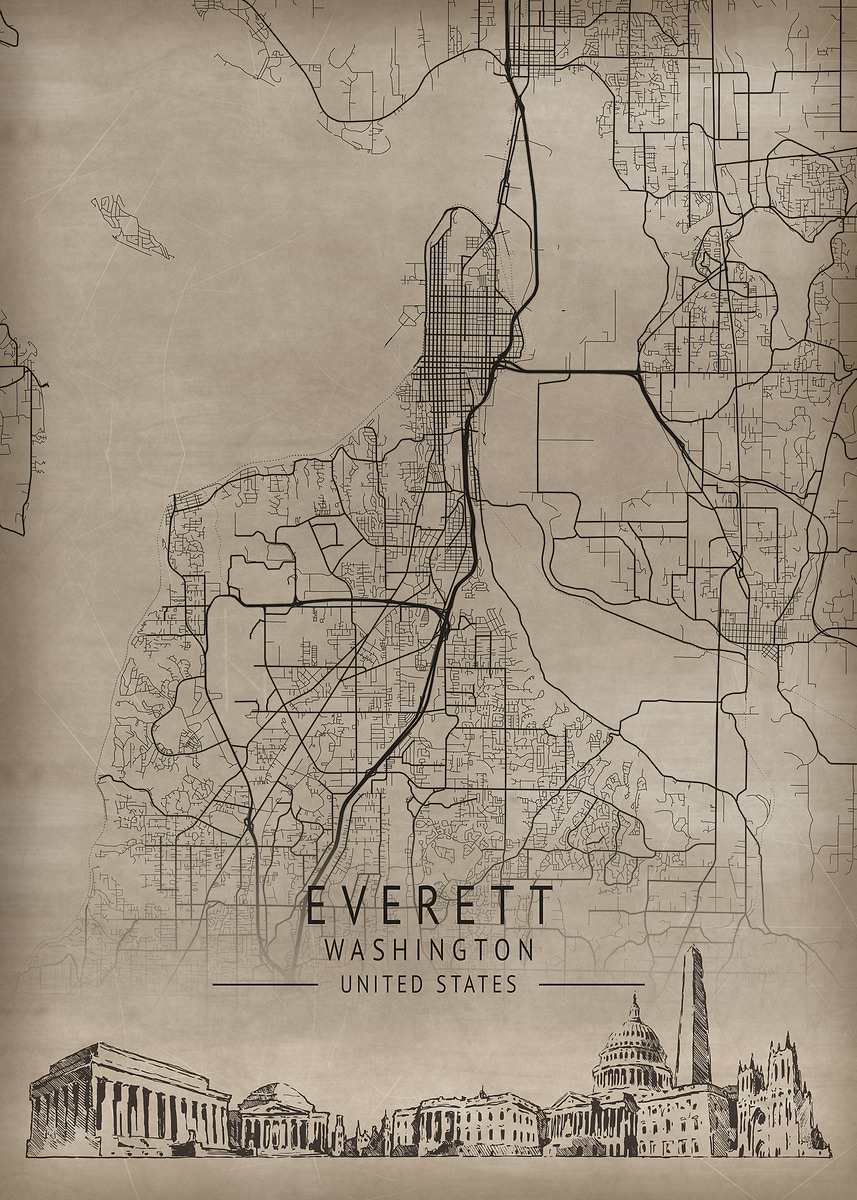'Everett Washington' Poster, picture, metal print, paint by XandYart ...