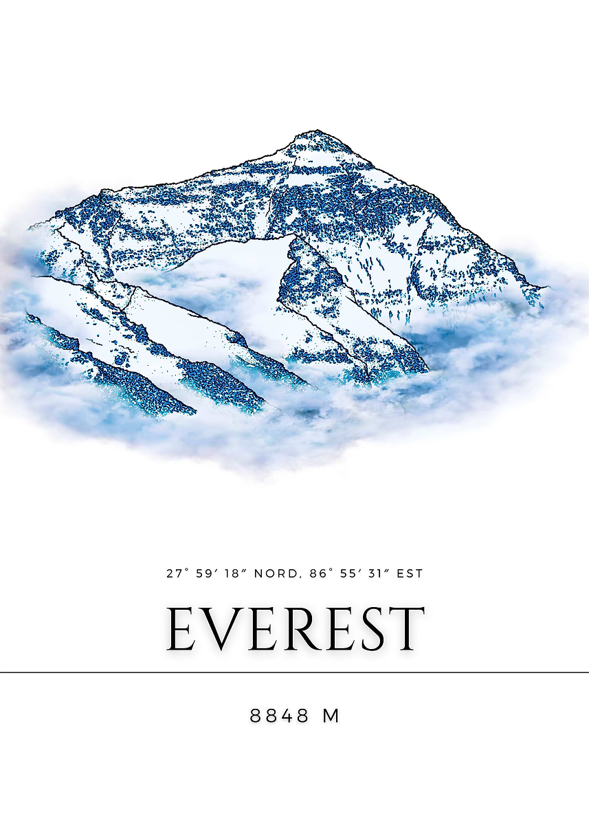 'Everest' Poster, picture, metal print, paint by Alex | Displate
