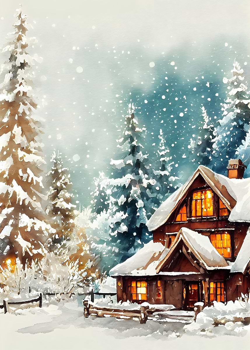 'Watercolor Winter' Poster, picture, metal print, paint by Fasn Designs ...