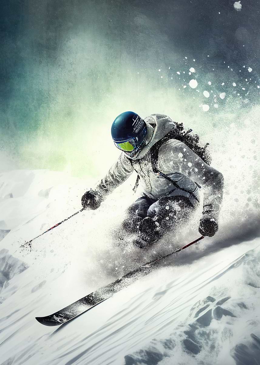 'Ski' Poster, picture, metal print, paint by Mesh | Displate