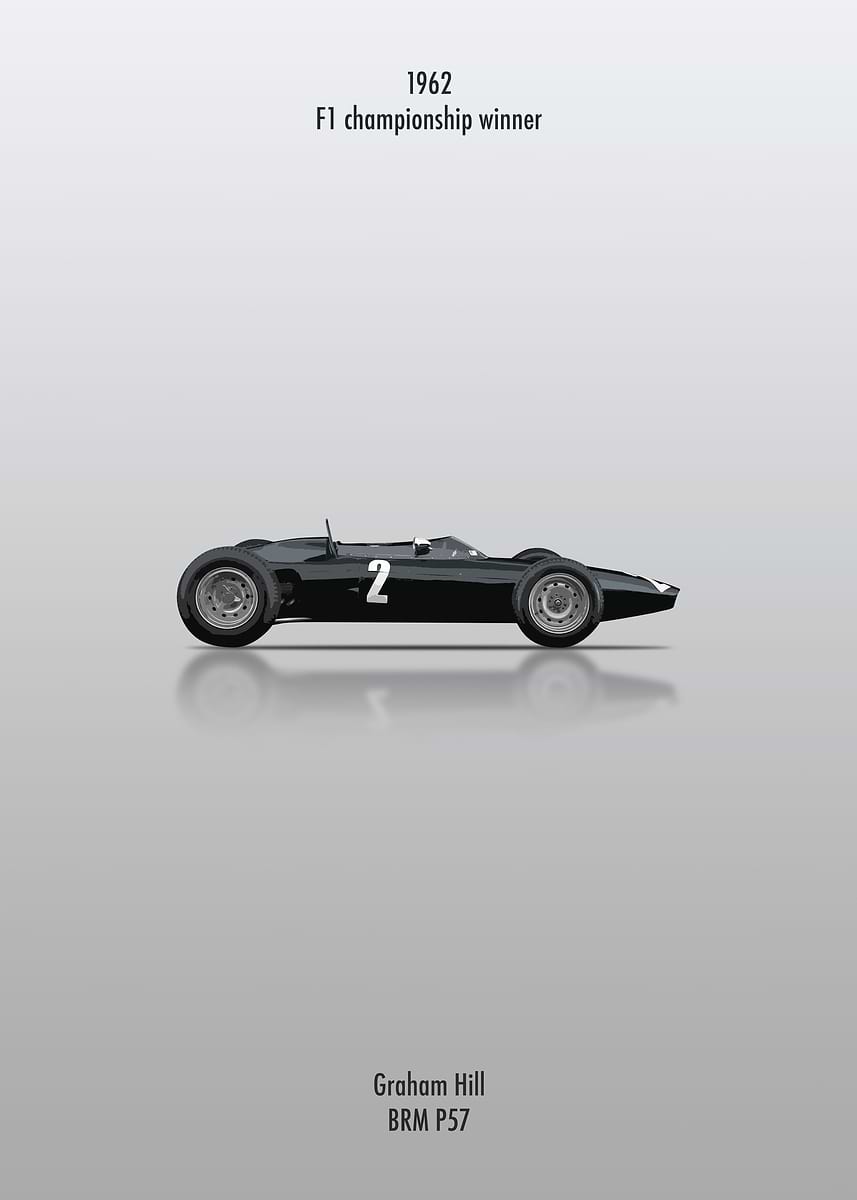 '1962 BRM P57' Poster, picture, metal print, paint by Full Throttle Art ...