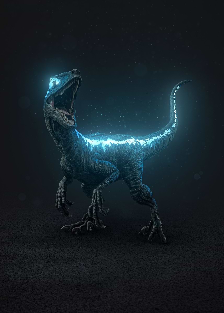 'Blue The Dinosaur' Poster, picture, metal print, paint by Giorgos ...
