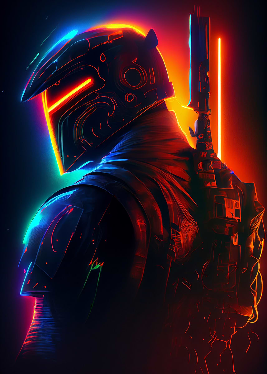 'Neon Soldier ' Poster, picture, metal print, paint by Gyo Renders ...